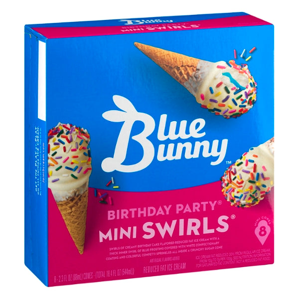Blue Bunny Birthday Party Mini Swirls Reduced Fat | Convenient Online ...