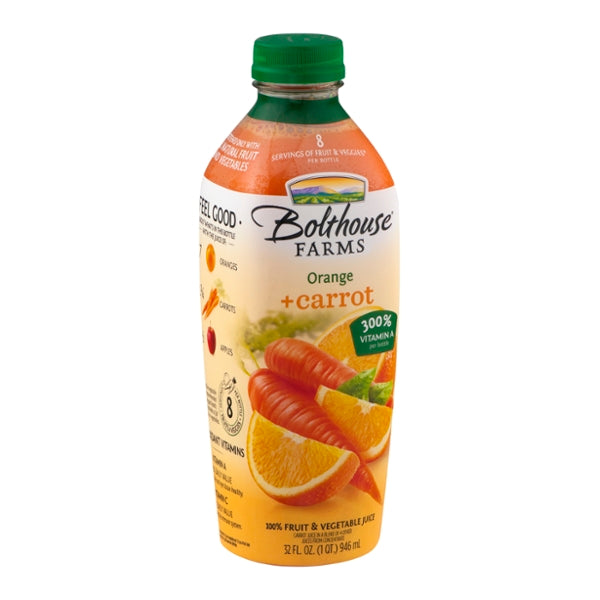 Bolthouse Farms Orange + Carrot 100% Fruit & Vegetable Juice 1qt ...