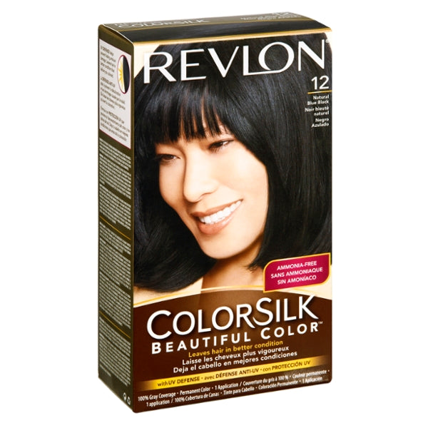 Revlon Colorsilk 12 Natural Blue Black Permanent Hair Color ...