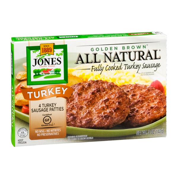 Jones Dairy Farm Golden Brown Turkey Sausage Patties | Convenient ...