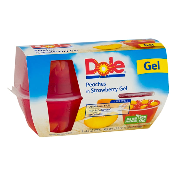 Dole Peaches In Strawberry Gel - 4ct – GroceriesToGo Aruba
