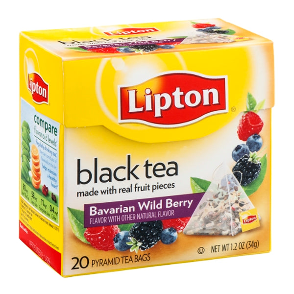 Lipton Black Tea Pyramid Tea Bags Bavarian Wild Berry Black Tea 20ct ...