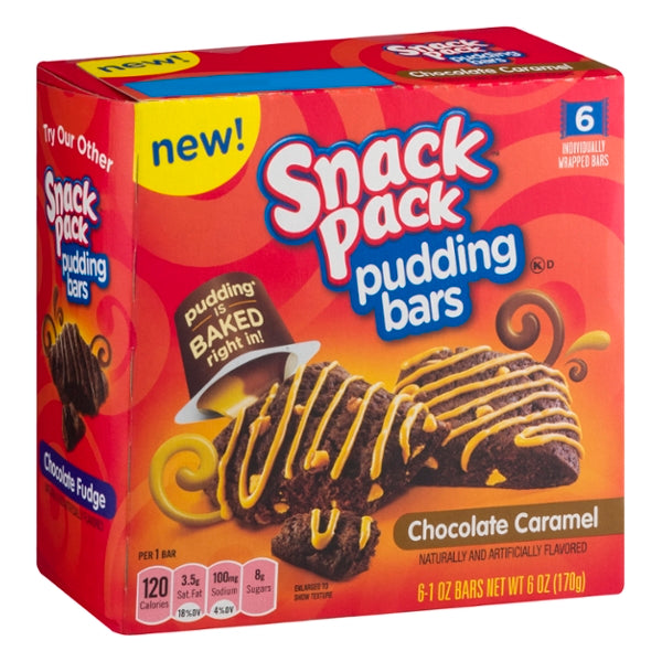 Snack Pack Pudding Bars Chocolate Caramel - 6ct | Convenient Online ...