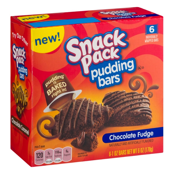 Snack Pack Pudding Bars Chocolate Fudge - 6ct | Convenient Online ...